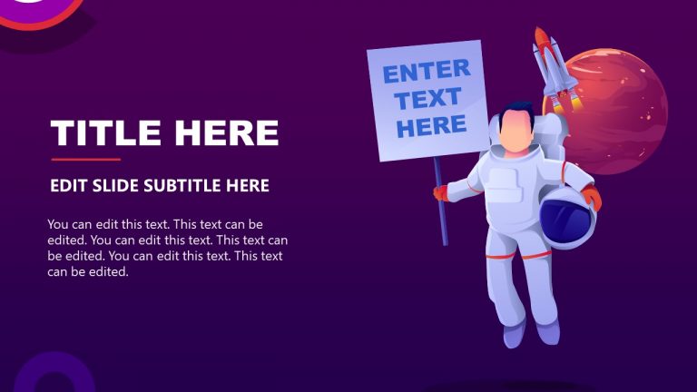 Space Travelling Slide with Astronaut Holding the Board - SlideModel