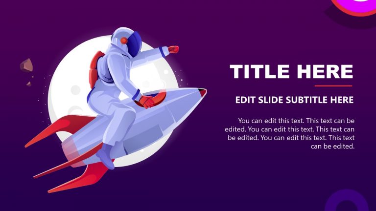 Astronaut on Rocket Slide Template for PowerPoint - SlideModel