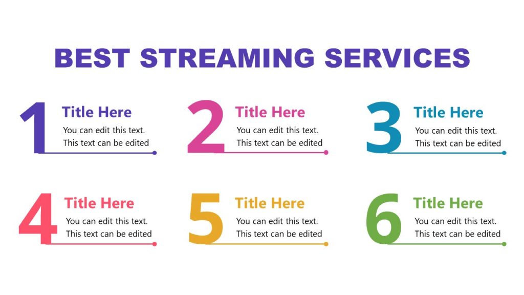 Best Streaming Services Slide with Numbers - SlideModel