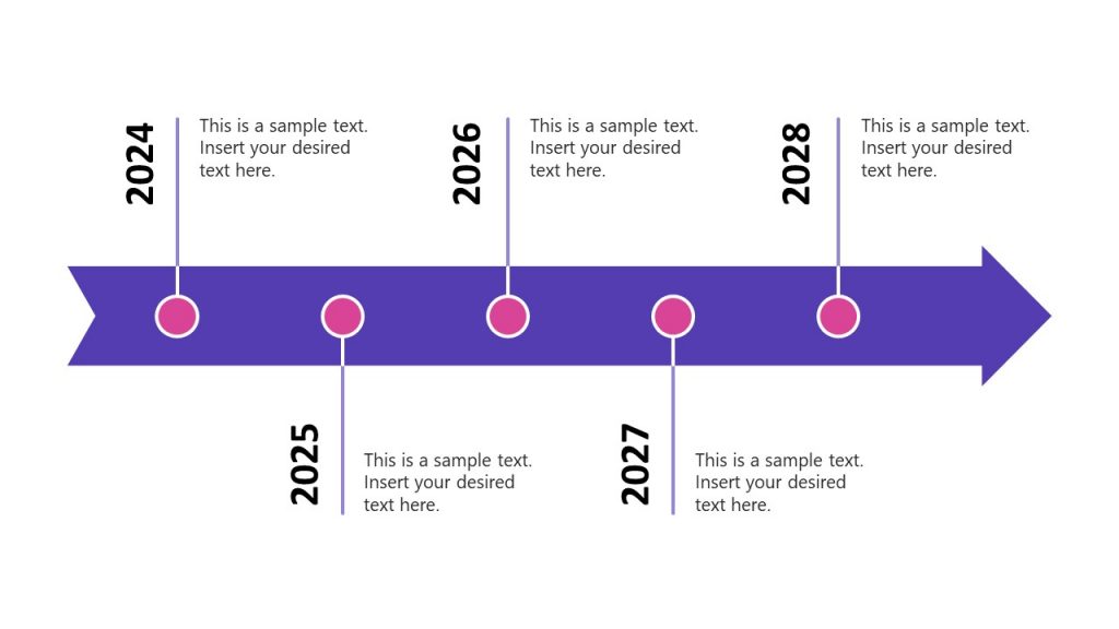 Horizontal Timeline Slide for Streaming PPT Template - SlideModel