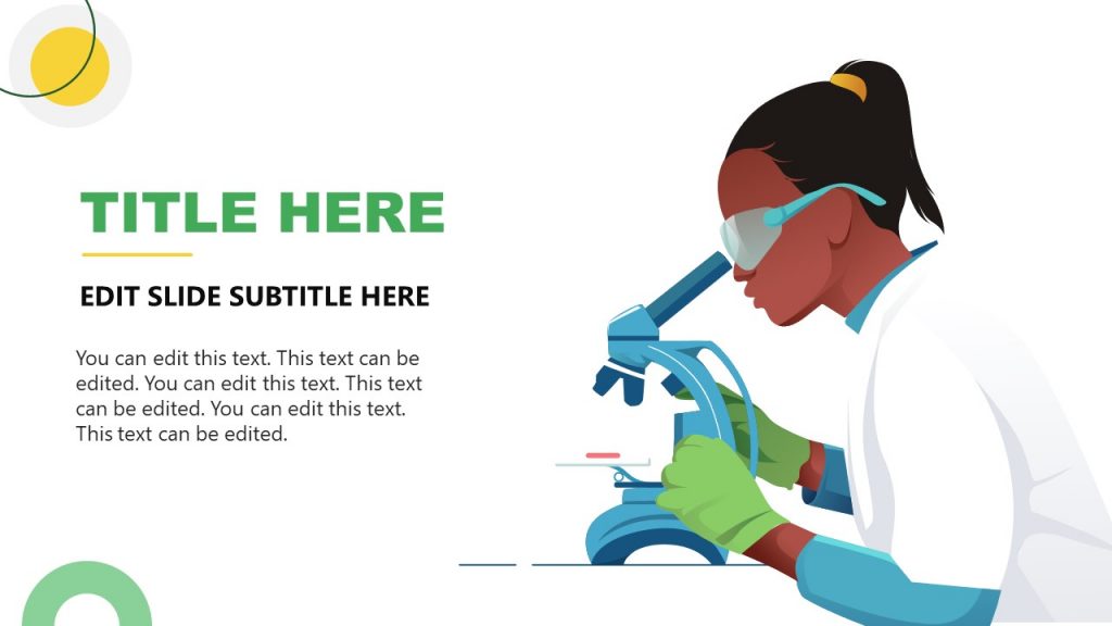 Scientist with Microscope Slide Design for PPT - SlideModel