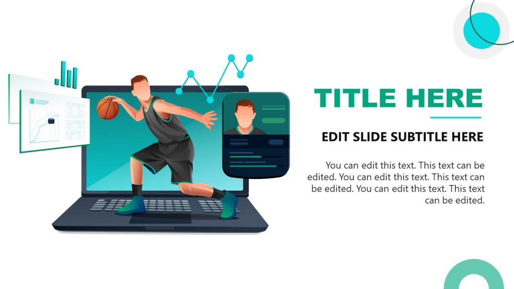 Laptop Screen Illustration for SportsTech Presentation - SlideModel