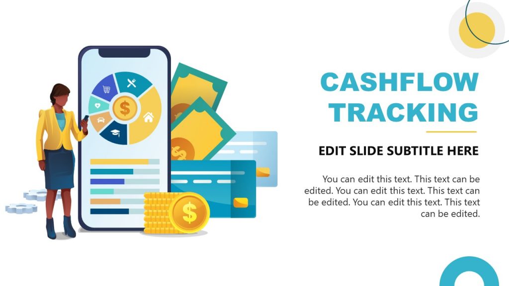 Cash Flow Presentation Slide with Mobile Phone Infographic - SlideModel