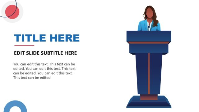 Slide with Rostrum Illustration - Public Speaking Slide Template ...
