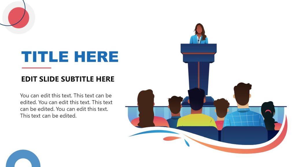 Editable Slide with Seminar Illustration - Public Speaking Presentation ...