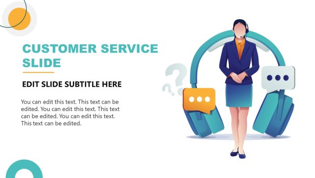 Editable Customer Service Human Illustration Slide for PPT - SlideModel