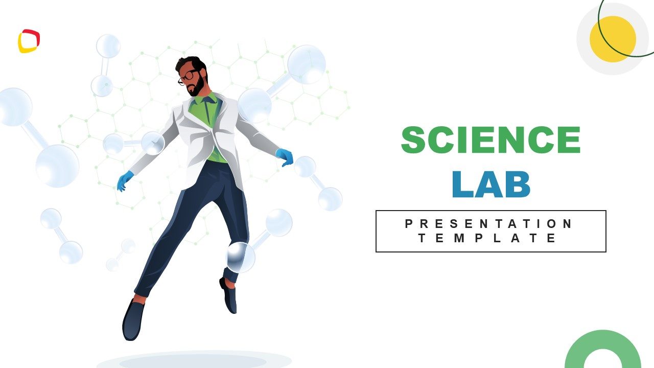 Science Lab Presentation Template with Scientist Human Illustration ...