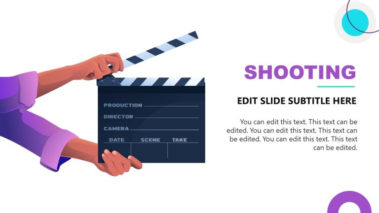 Shooting Infographic Slide - Film Industry PPT Template - SlideModel