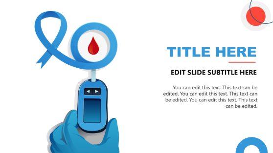 Diabetes PPT Template with Glucometer Diagram - SlideModel