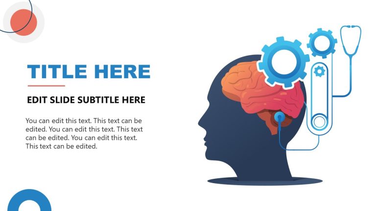 Human Head Illustration Slide - Neuroscience Template - SlideModel