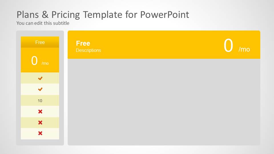 Plans & Pricing PowerPoint Template & Slides for Presentations
