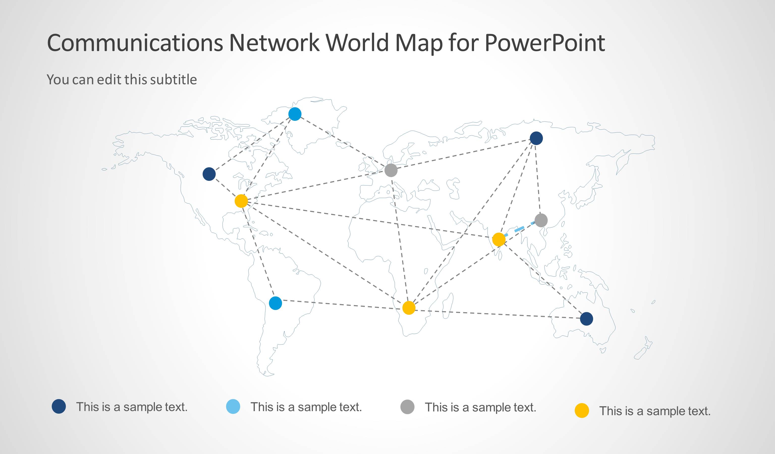 Communications Network Template with World Map for PowerPoint - SlideModel