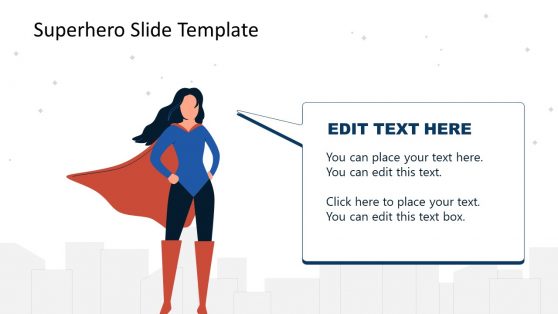 Female Superhero Character Illustration Slide - SlideModel