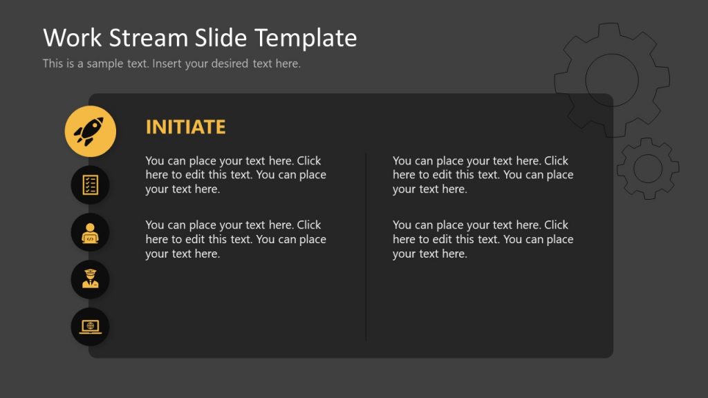 Work Stream PPT Slide for Initiate Points - SlideModel