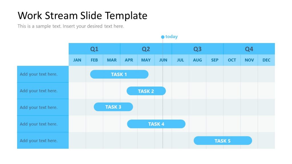 Work Stream PPT Template - Quarterly Table Slide - SlideModel