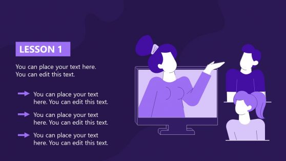 Dark Background Lesson One Presentation Slide - SlideModel