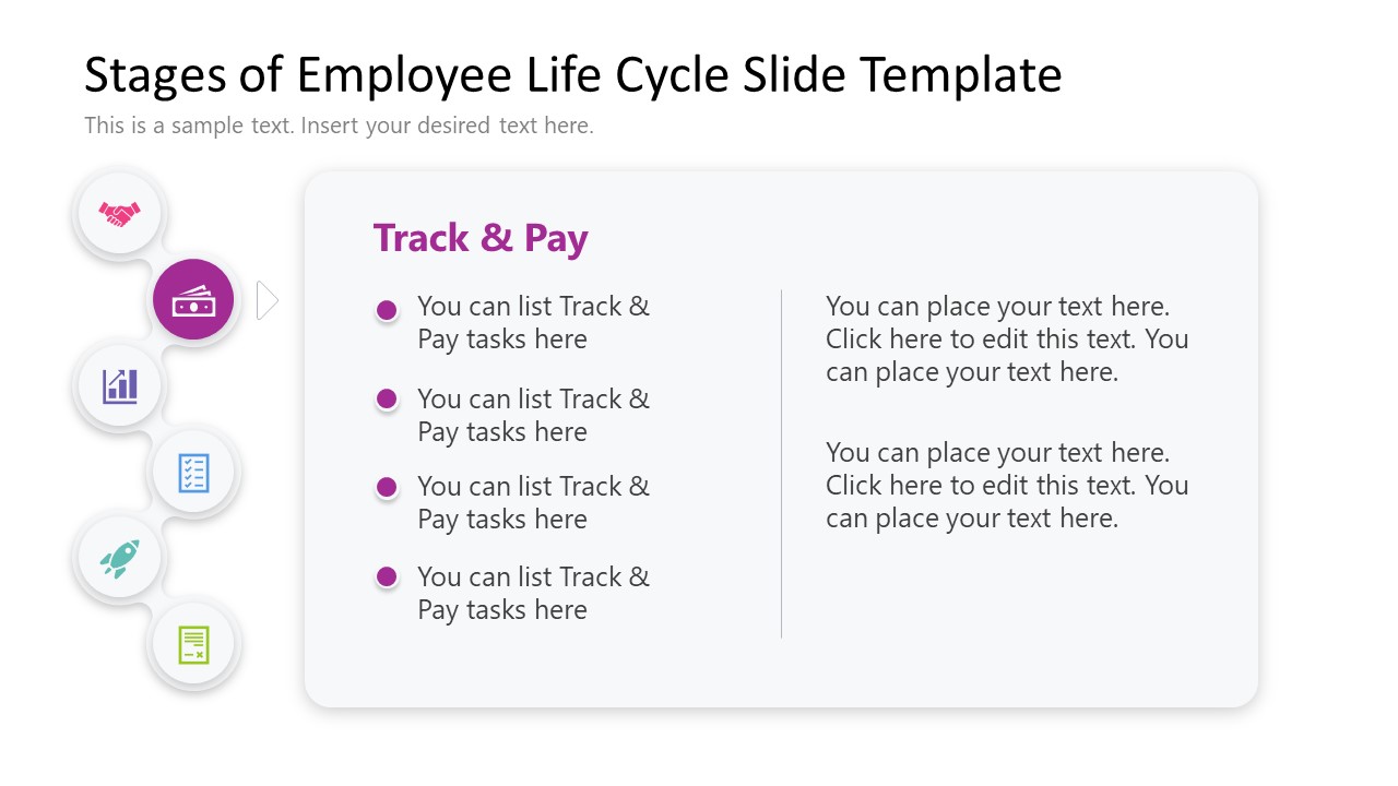 Stages of Employee Life Slide Template for PowerPoint