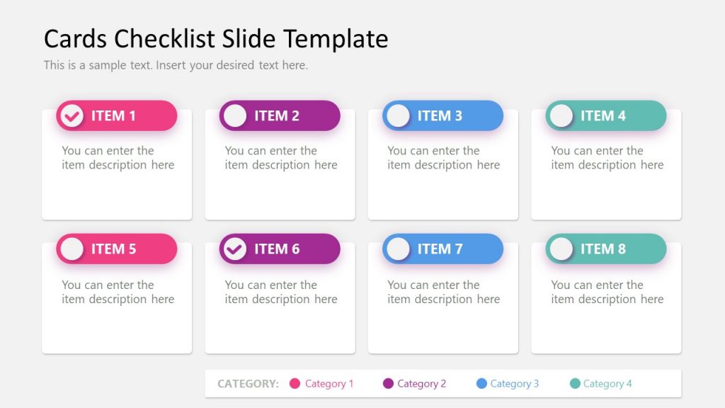 Cards Checklist Slide Template for PPT - SlideModel