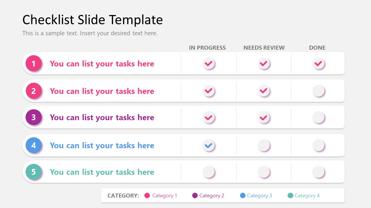 Checklist Slide Template For PowerPoint Google Slides