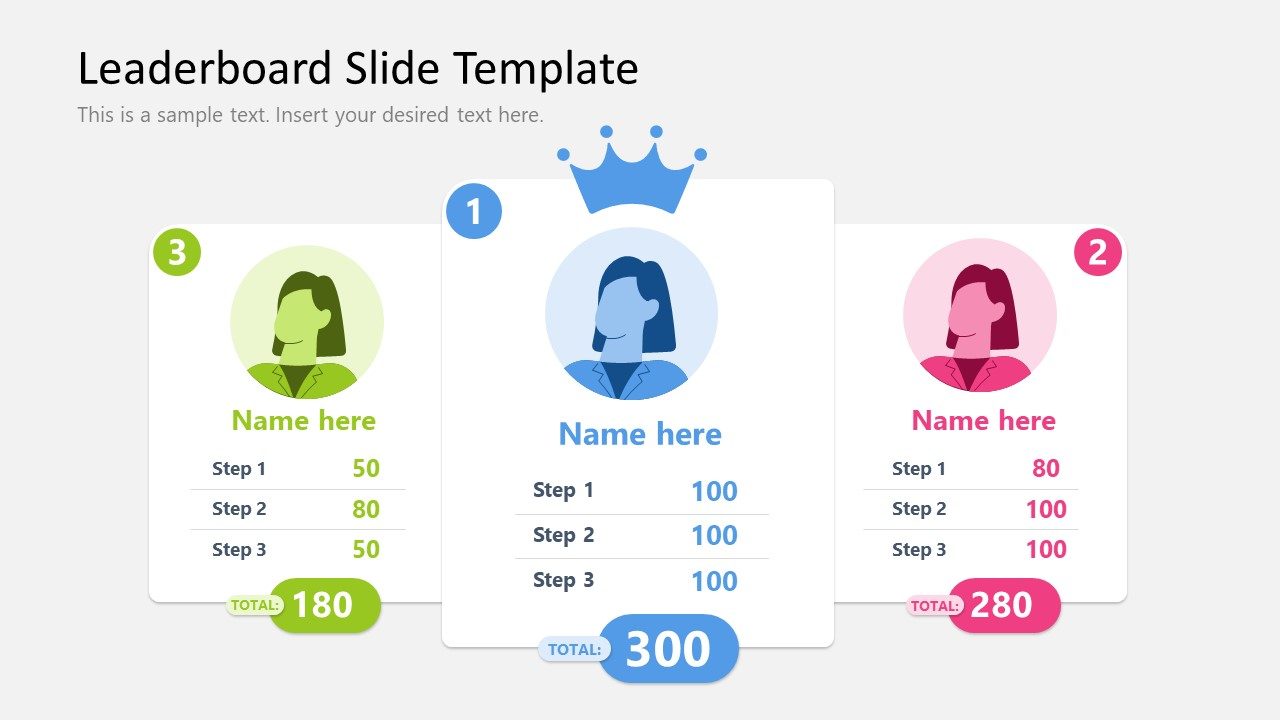 Creative Leaderboard Slide Template for PPT - SlideModel