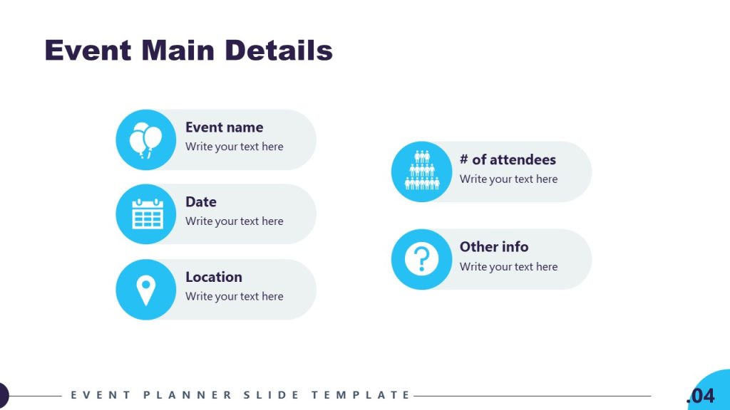 Event Planning PPT Template - Main Details Discussion - SlideModel