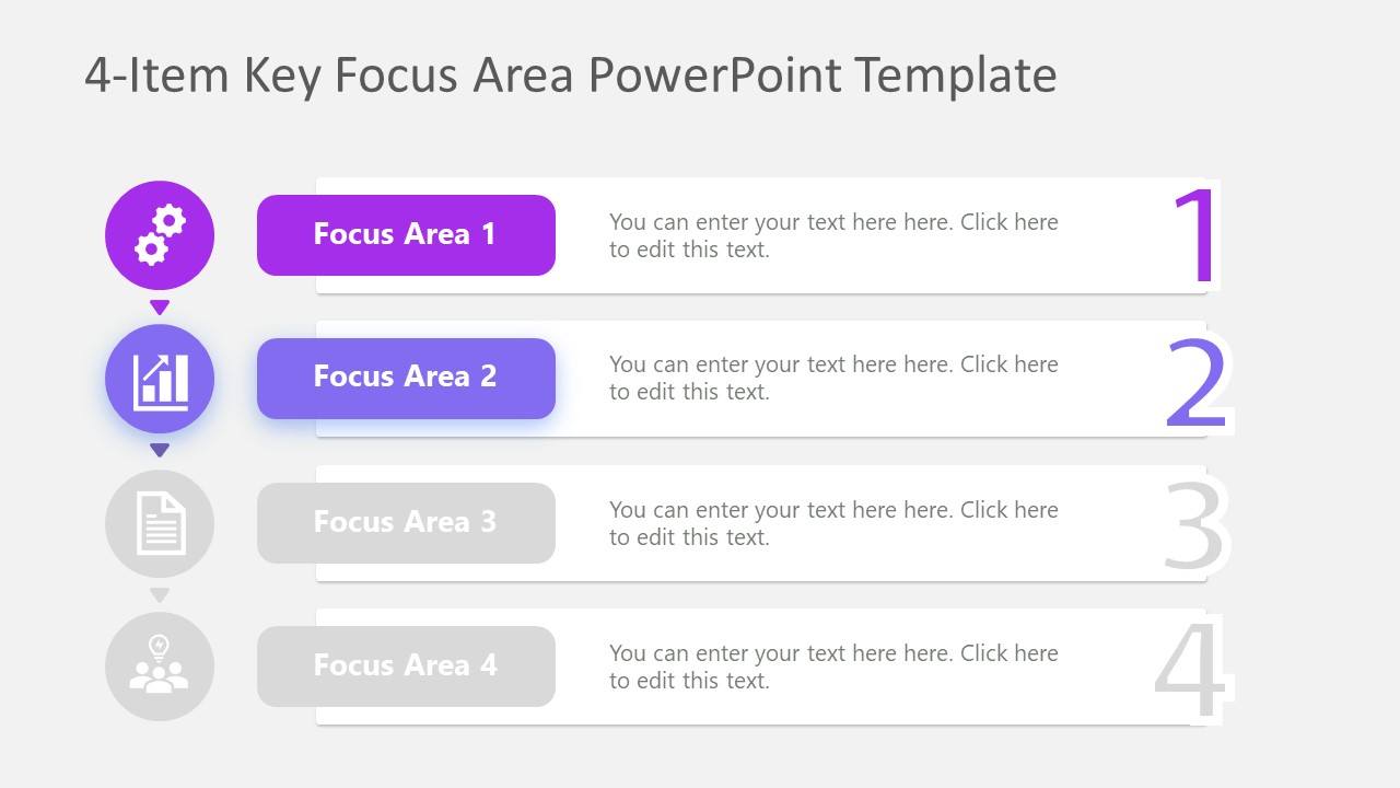 4-Item Key Focus Area PowerPoint Template
