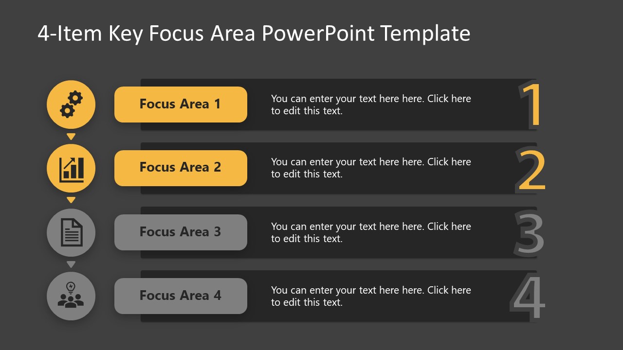 4-Item Key Focus Area PowerPoint Template