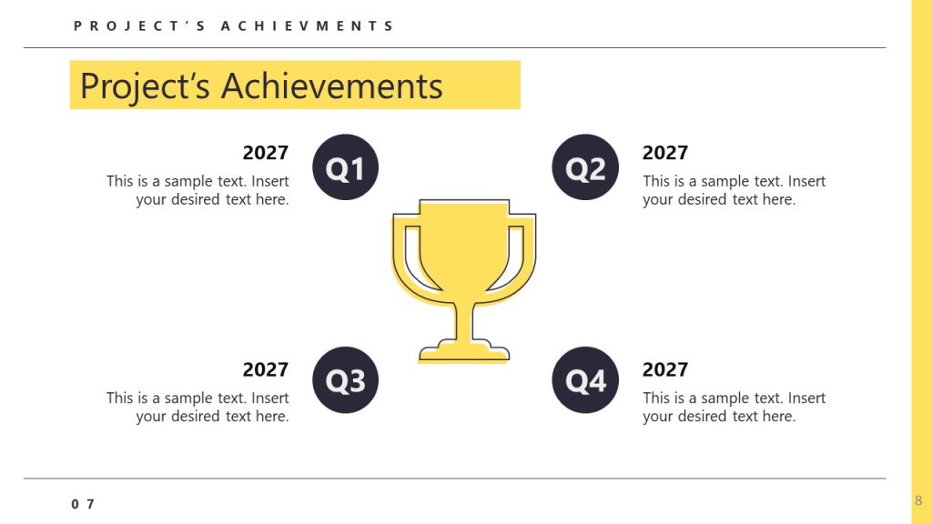 Project Achievements Trophy Infographic Slide - SlideModel
