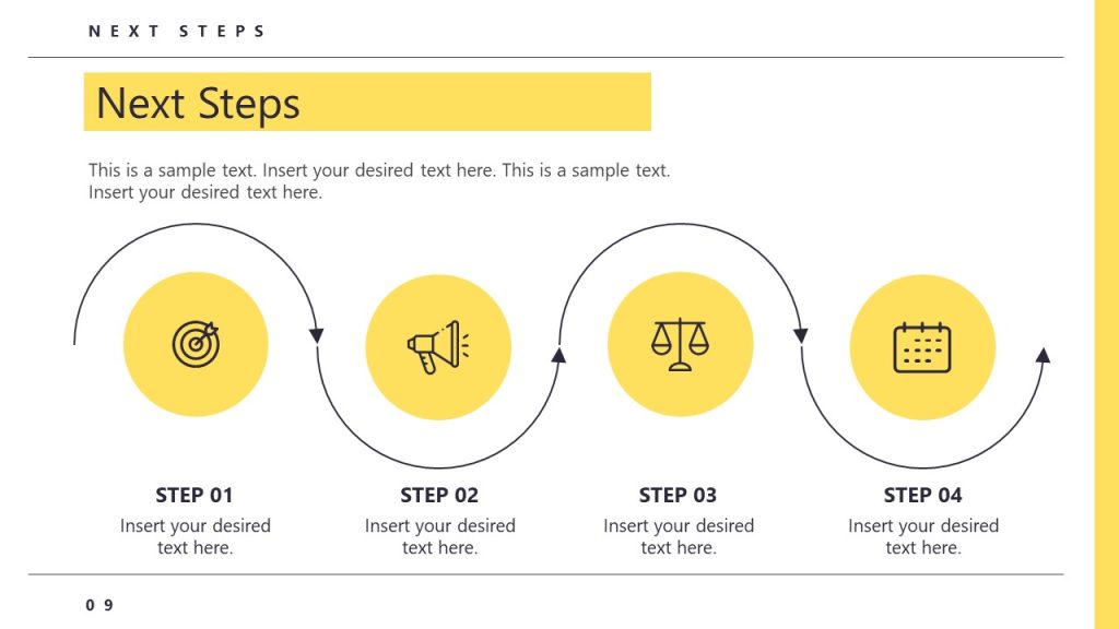 Next Steps Slide with Icons - SlideModel