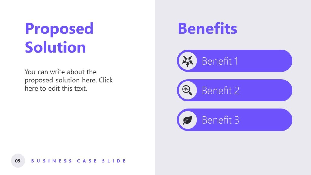 Proposed Solution Slide - Business Case Template - SlideModel