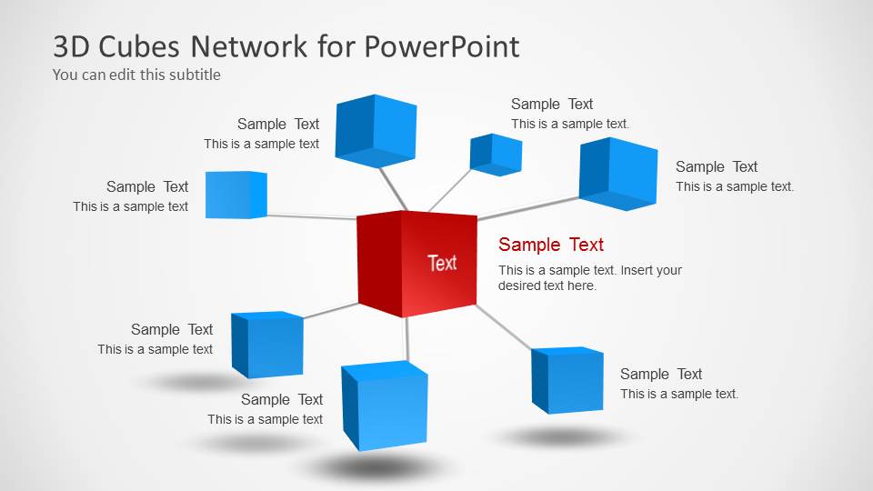 3D Cubes Network Template for PowerPoint - SlideModel