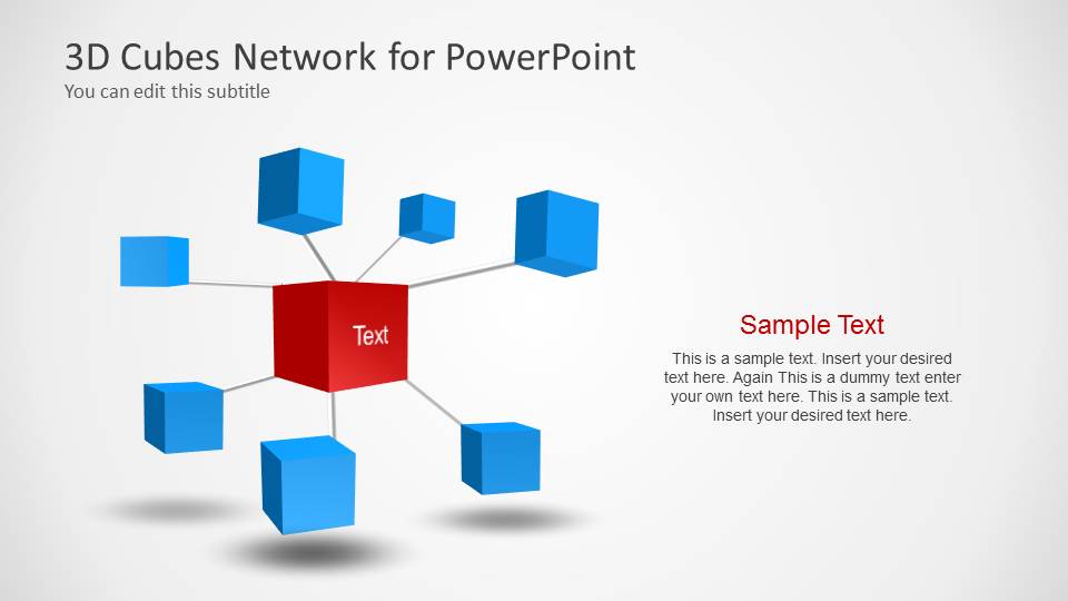 3D Cubes Network Template for PowerPoint - SlideModel