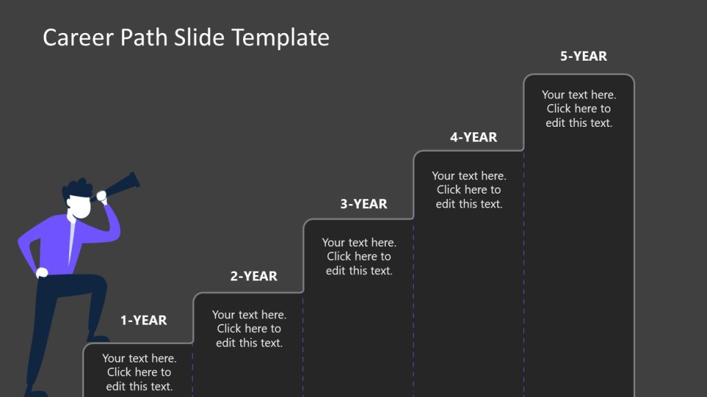 Customizable Career Path Chart Slide with Dark Background - SlideModel