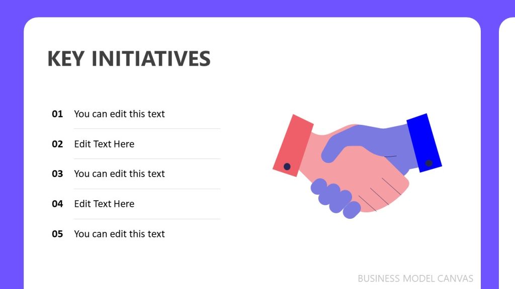 Key Initiatives Slide - Creative Business Model Canvas PPT Template ...