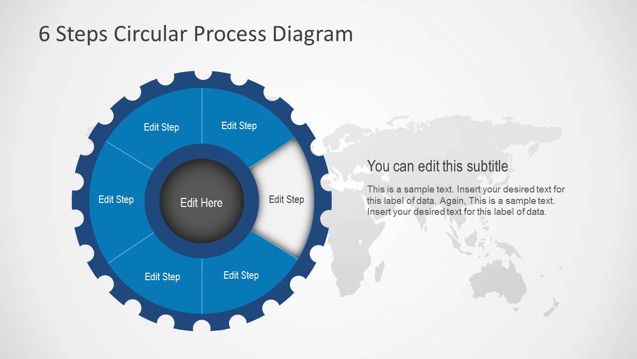 6 Steps Circular Process Diagram & Presentation Slide