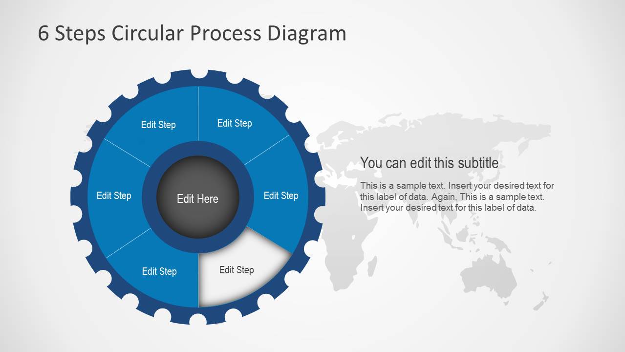 6 Steps Circular Process Diagram & Presentation Slide