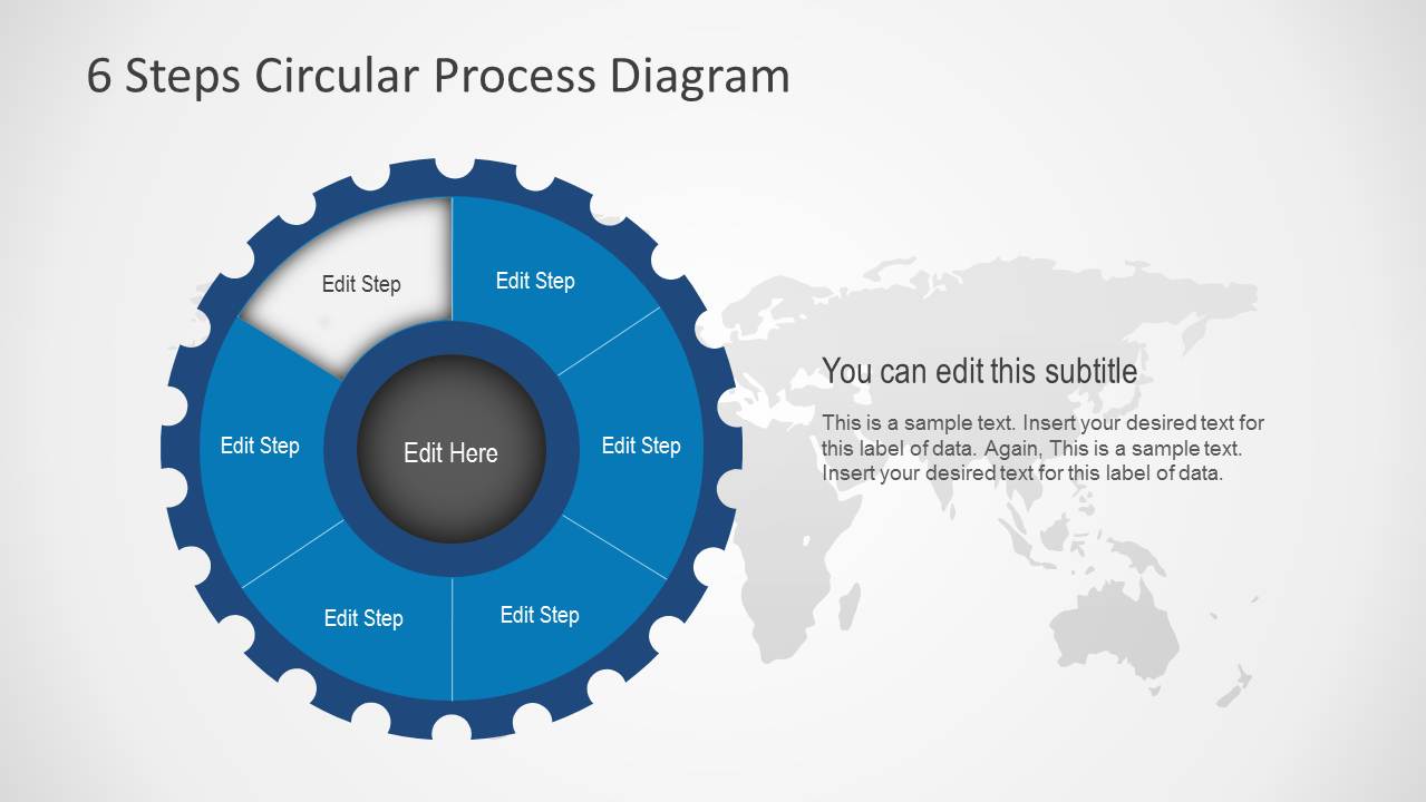 6 Steps Circular Process Diagram & Presentation Slide