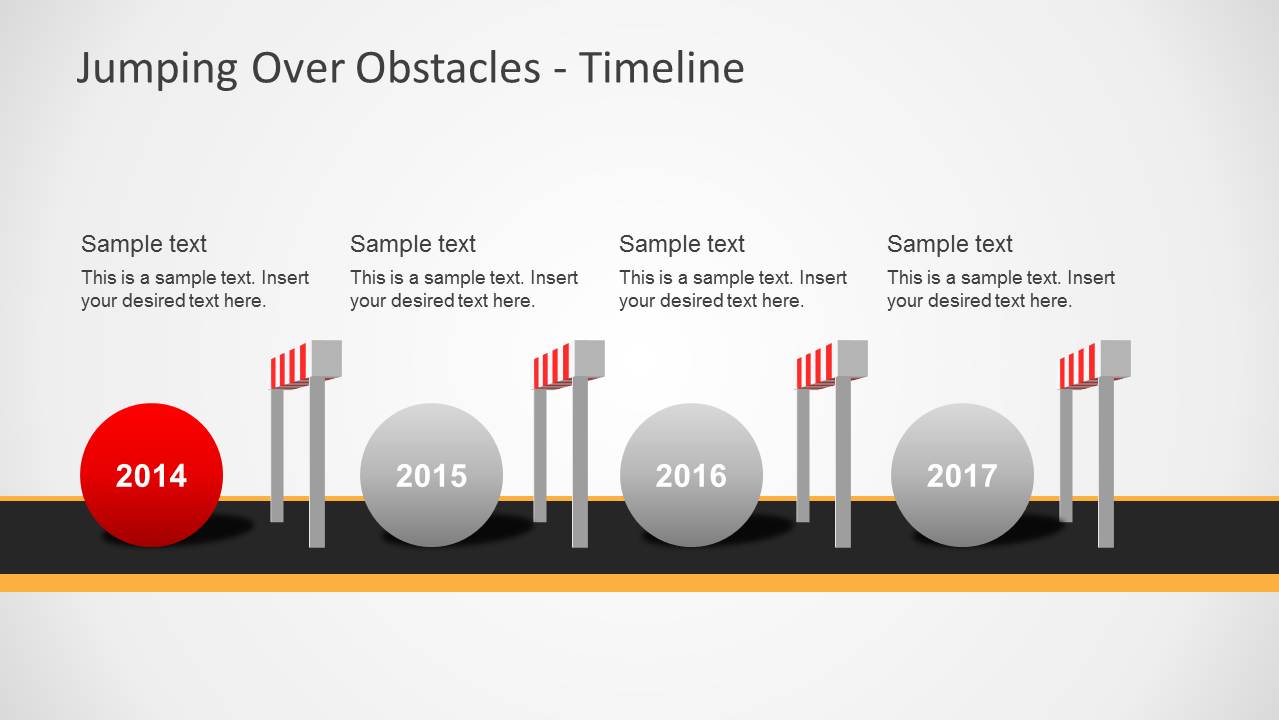 Jumping Over Obstacles PowerPoint Template