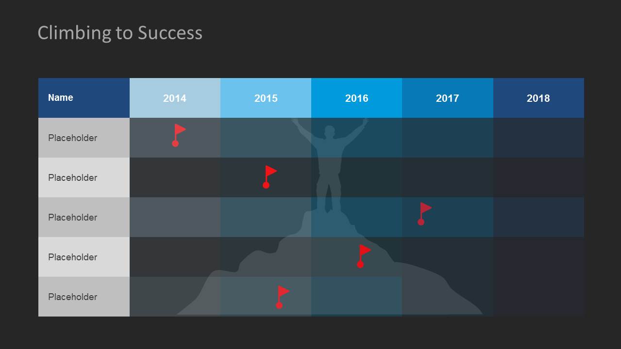 Climbing to Success PowerPoint Template - SlideModel