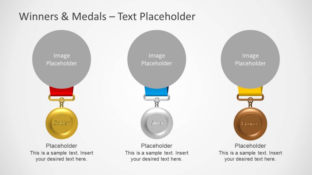 3 Medal Shapes with Image Placeholder for PowerPoint - SlideModel