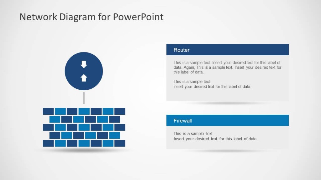 Network Diagram with Arrows and Wall for PowerPoint - SlideModel