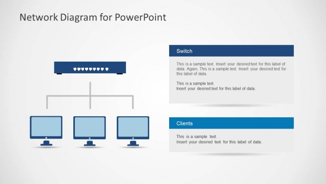 Network Diagram with Router and Client Computers for PowerPoint ...