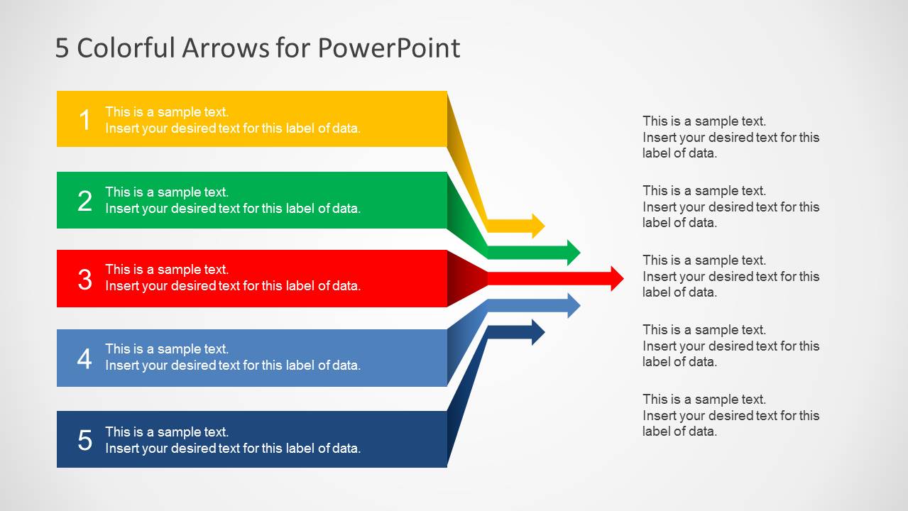 5 Colorful Arrows Template for PowerPoint - SlideModel