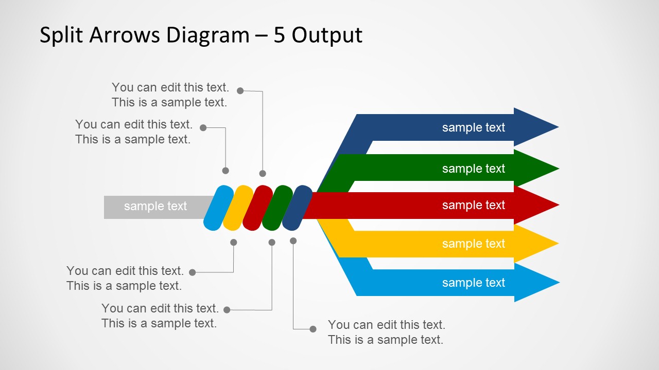 Split Arrows Diagram Template for PowerPoint - SlideModel