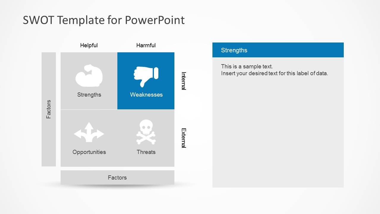 Simple SWOT PowerPoint Template & Slide Template