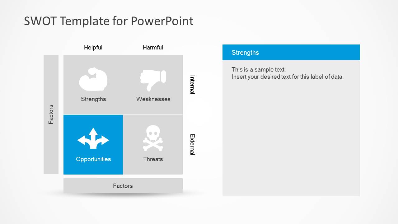 Simple SWOT PowerPoint Template & Slide Template