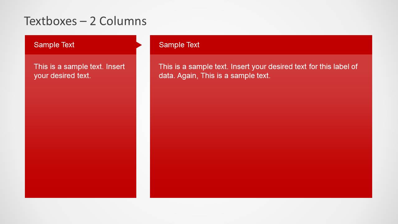 Textboxes Template for PowerPoint with Red, Green and Blue Header Color ...