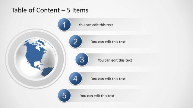 5 Items Agenda Slide Design for PowerPoint - SlideModel