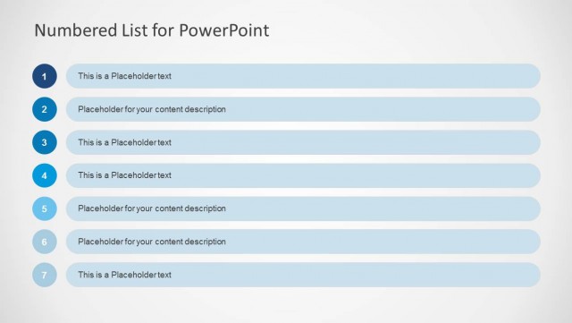 Seven Rows PowerPoint Table - SlideModel