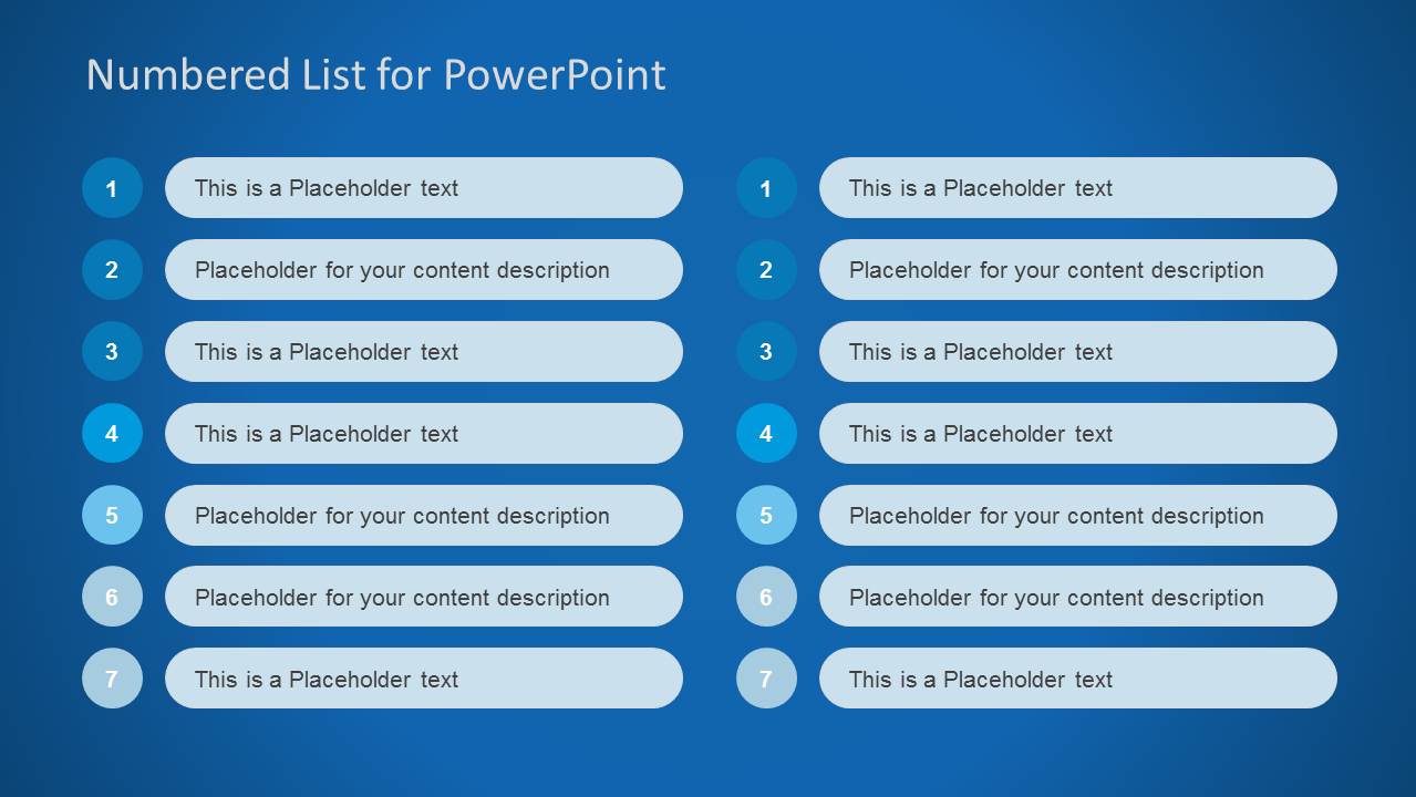 Numbered List Template for PowerPoint - SlideModel